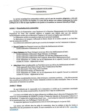 Informations, inscriptions et réservations au restaurant scolaire ...